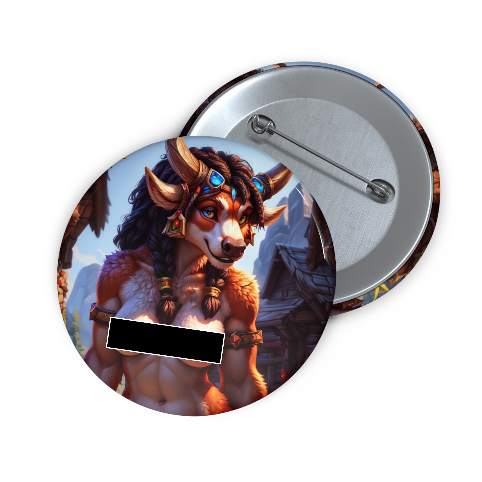 Furry Tauren Girl Pin NSFW Anthro Button Mature Content - Etsy