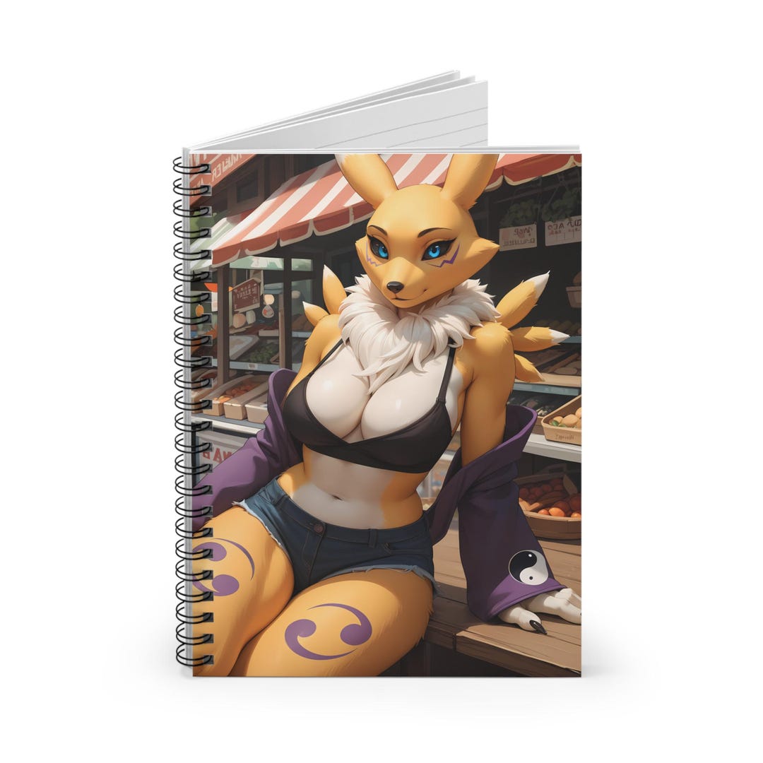 Anthro Fox Girl Spiral Notebook With Design by Cattori Hanzo Ruled Line, Artist Journal, Cute ...
