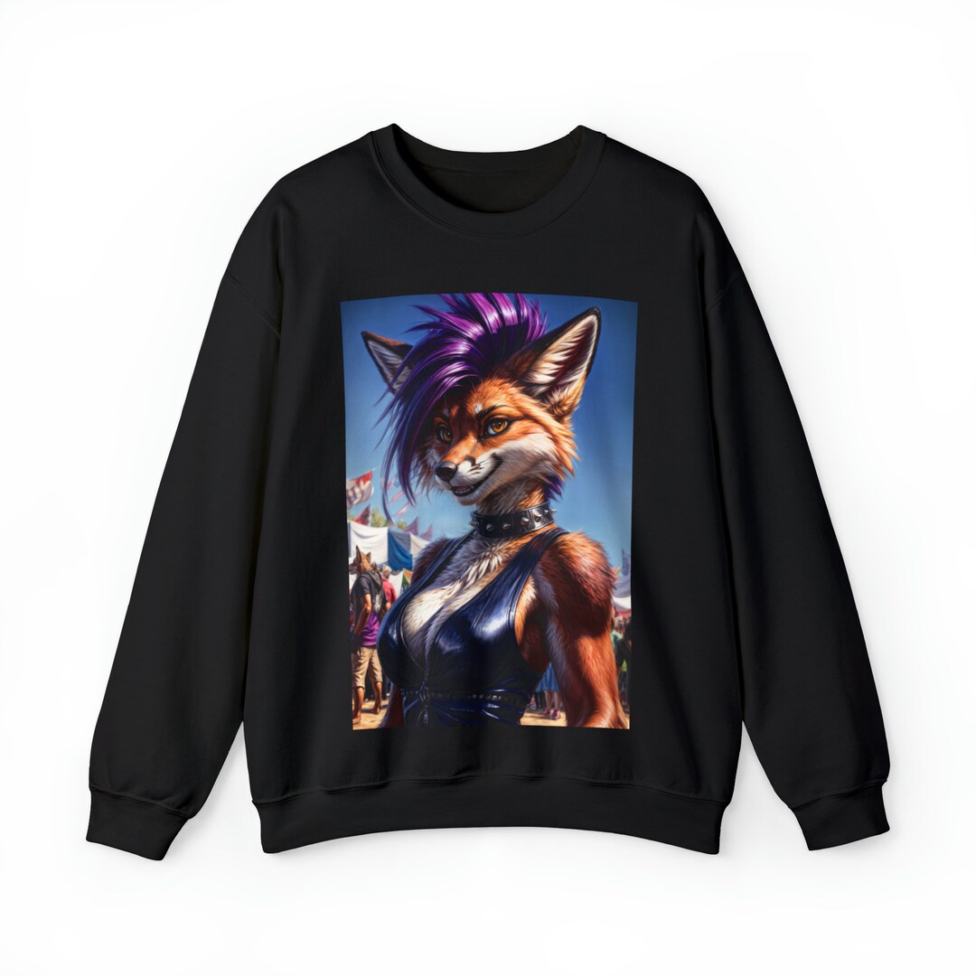 Punk Fox Furry Girl Sweatshirt - Etsy
