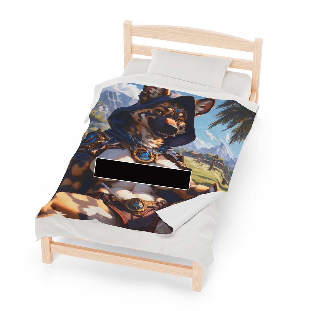 Cape Hunting Dog Girl Plush Blanket NSFW Furry Decor Mature Content ...
