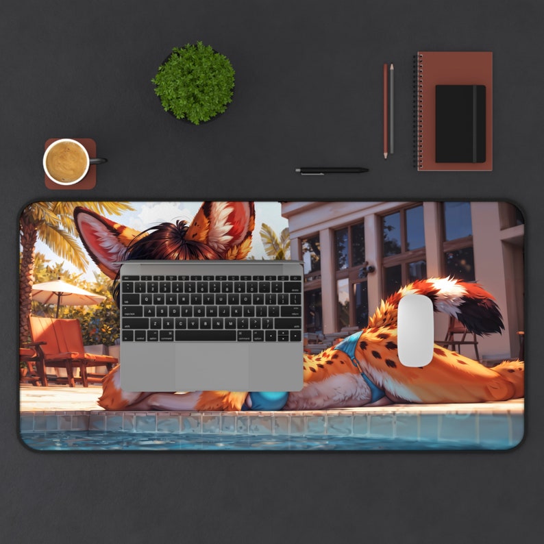 Anthro Serval Girl Desk Mat Furry Decor for Your Home or Office Cute ...