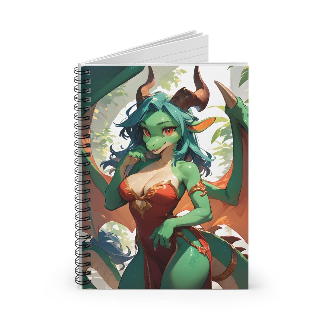 Anthro Dragon Girl Spiral Notebook With Design by Cattori Hanzo Ruled Line, Artist Journal, Cute ...