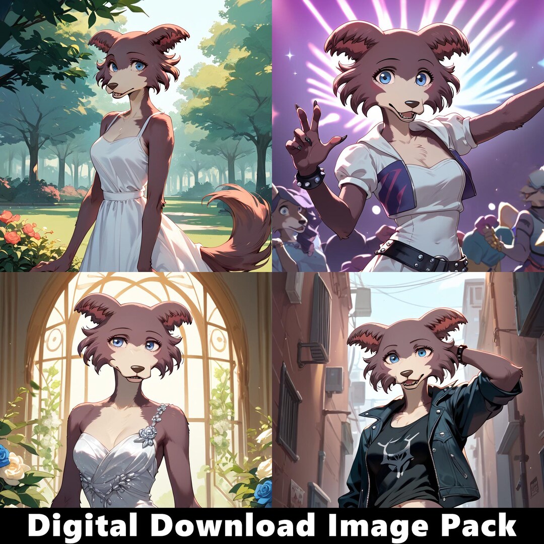 60 Anthro Wolf Girls - Instant Digital Download HD Images - Furry ...