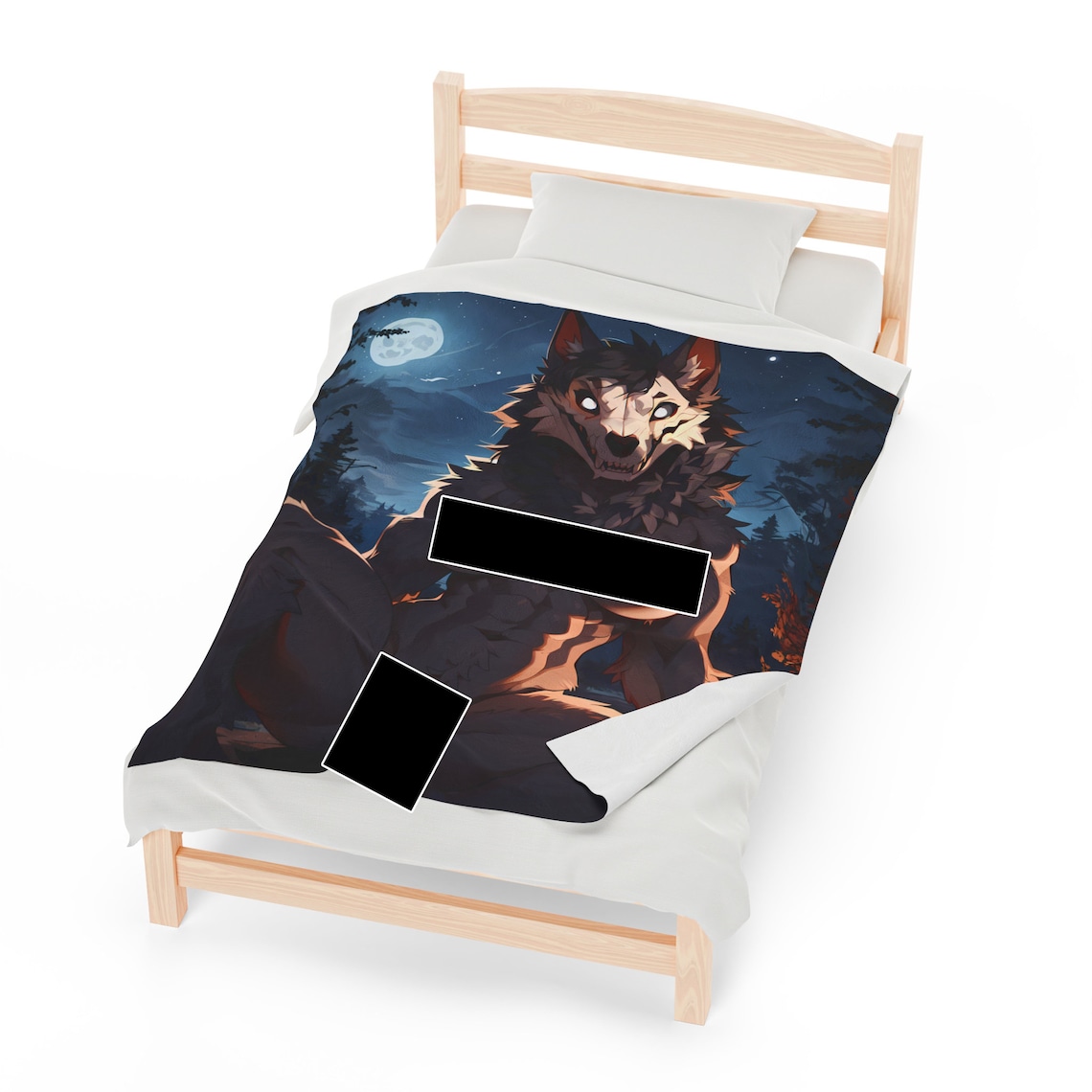 Skull Wolf Girl Blanket NSFW Furry Decor Mature Content Malo SCP-1471 ...