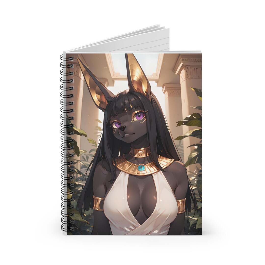 Anthro Jackal Girl Spiral Notebook With Design by Cattori Hanzo Ruled Line, Artist Journal, Cute ...