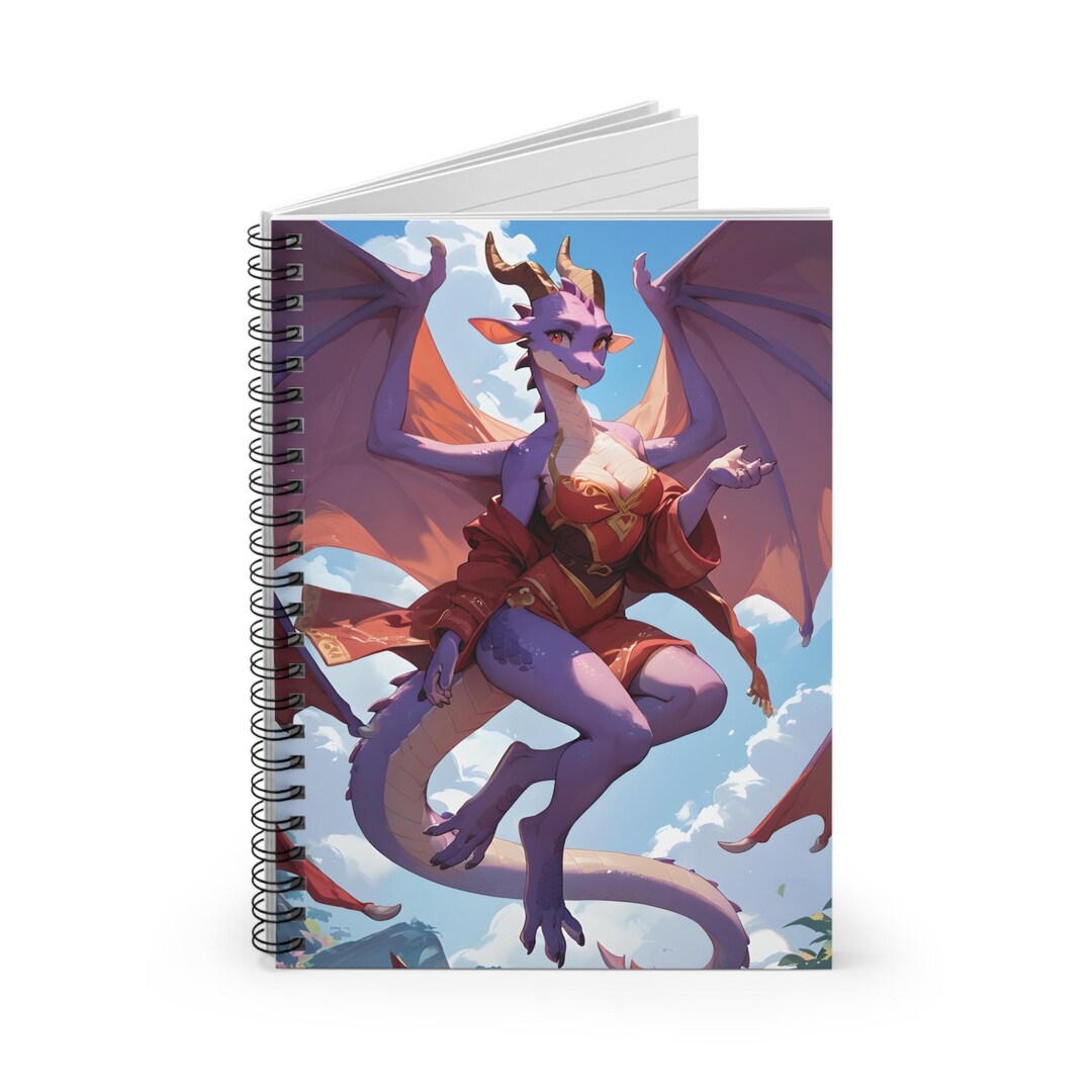 Anthro Dragon Girl Spiral Notebook With Design by Cattori Hanzo Ruled ...