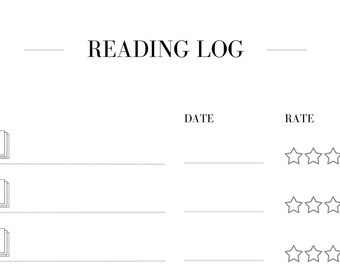 Reading Log Printable, Reading Tracker Printable, Reading Journal, Book ...
