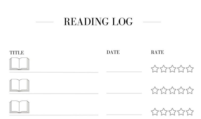 Reading Log Printable, Reading Tracker Printable, Reading Journal, Book ...
