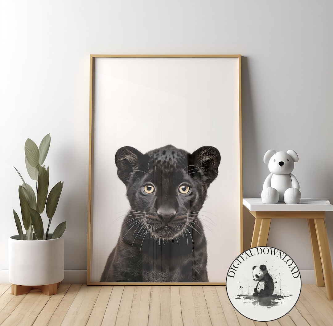 Baby Panther Wall Art - DIGITAL DOWNLOAD, Cute Baby Panther ...