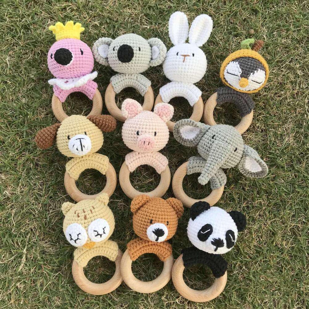 Bunny Teething Ring Crochet Pattern: Baby Rattle Toy (PDF Pattern) - Etsy