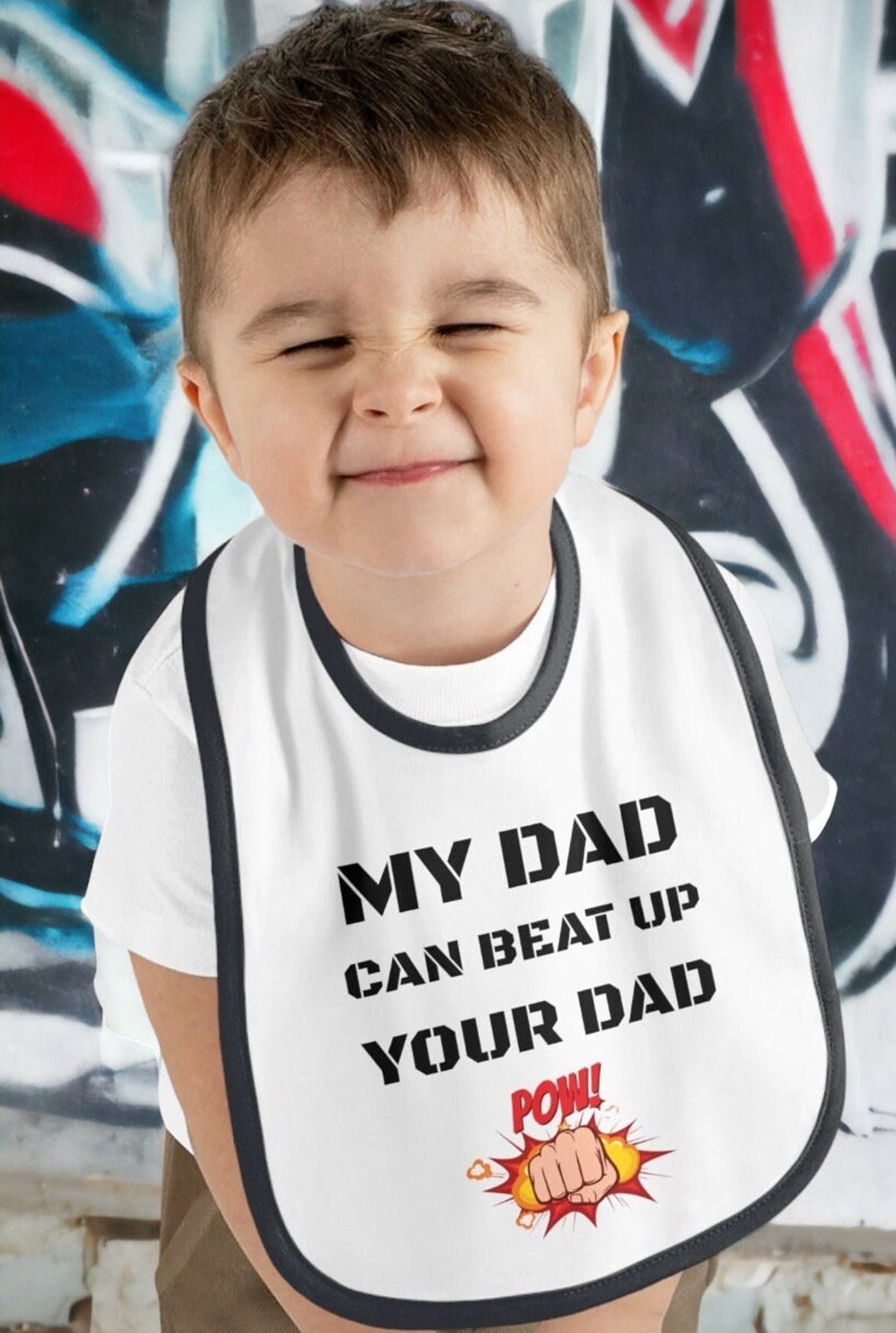 Funny Baby Bib Personalized Baby Boy Girl Gift | Dad Joke Bib Baby ...