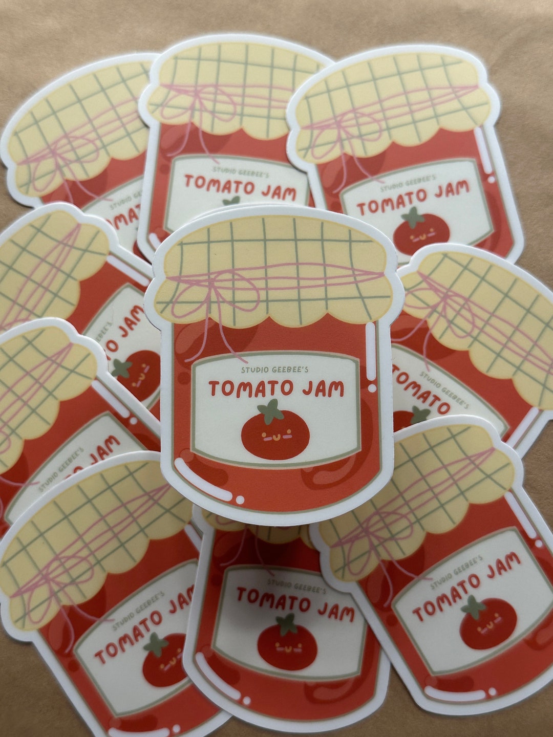 Kawaii Tomato Jam Jar Vinyl Sticker - Etsy