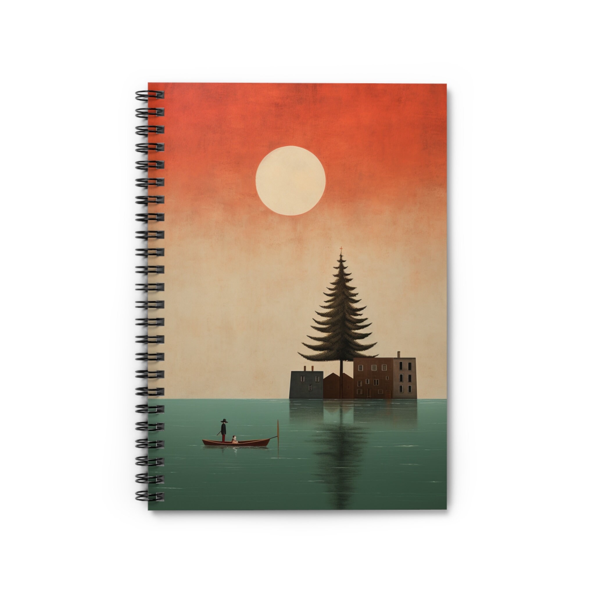 Spiral Notebook Rule Line, Sailing, Red Sky, Journals, Diaries ...