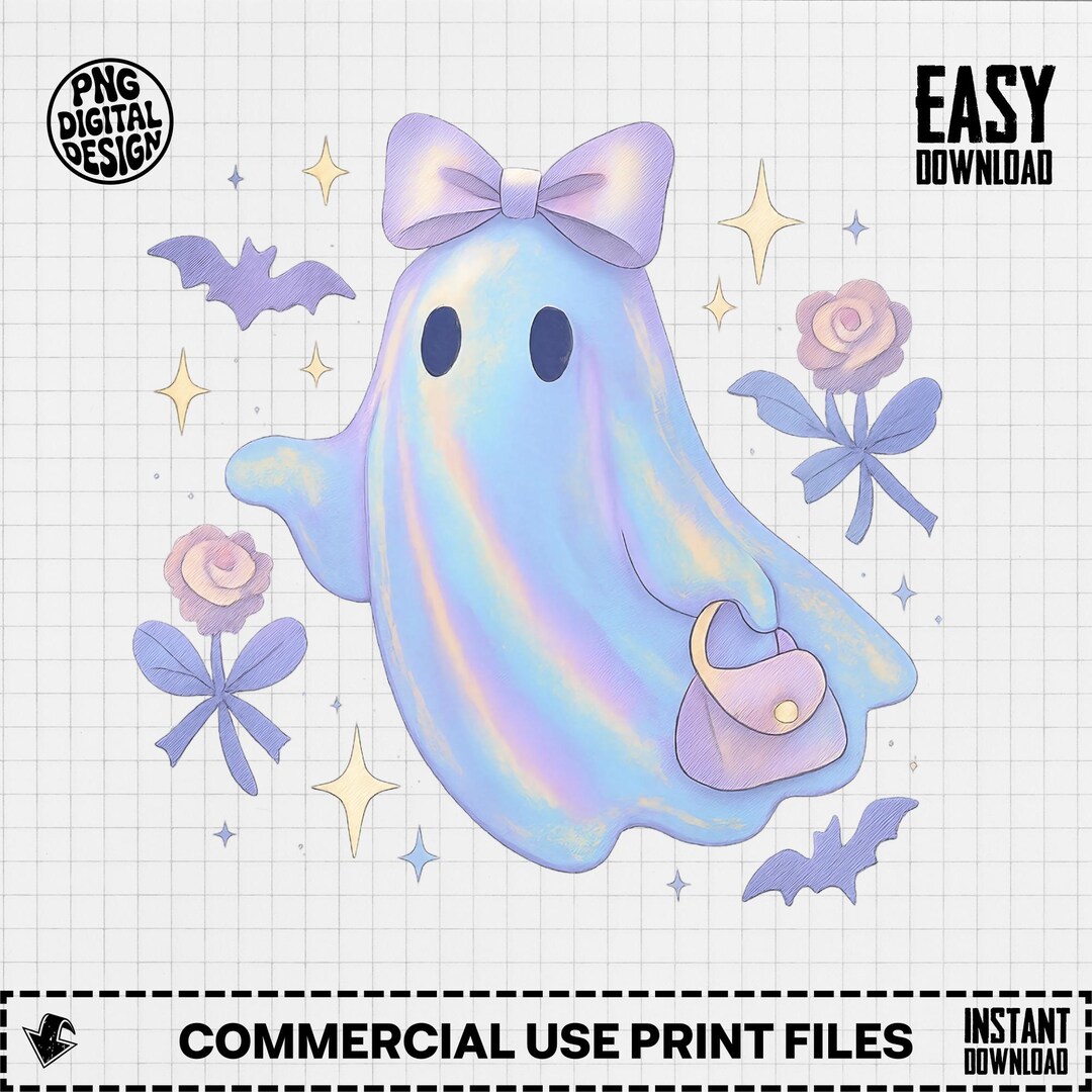 Cute Ghost PNG, Bow Ghost Clipart, Pastel Ghost Png, Halloween Png ...