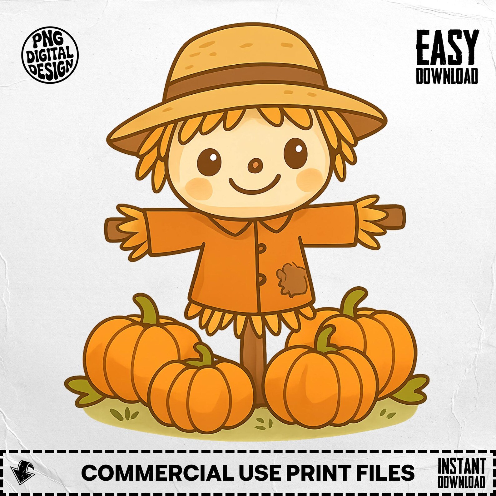 Cute Scarecrow PNG, Fall Clipart, Autumn Png, Harvest Png, Pumpkin ...