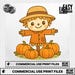 Cute Scarecrow PNG, Fall Clipart, Autumn Png, Harvest Png, Pumpkin ...