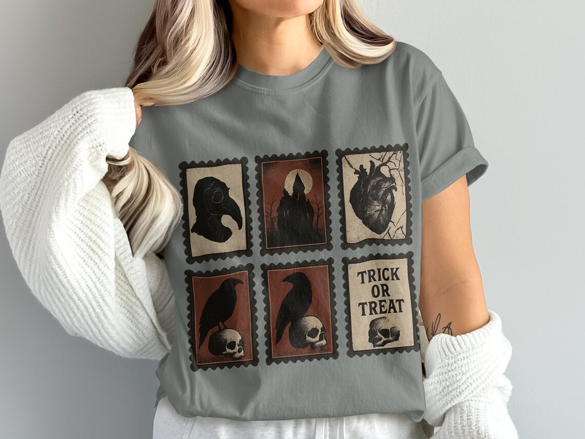 Halloween Stamps PNG, Vintage Postage Stamp Clipart, Gothic Digital ...
