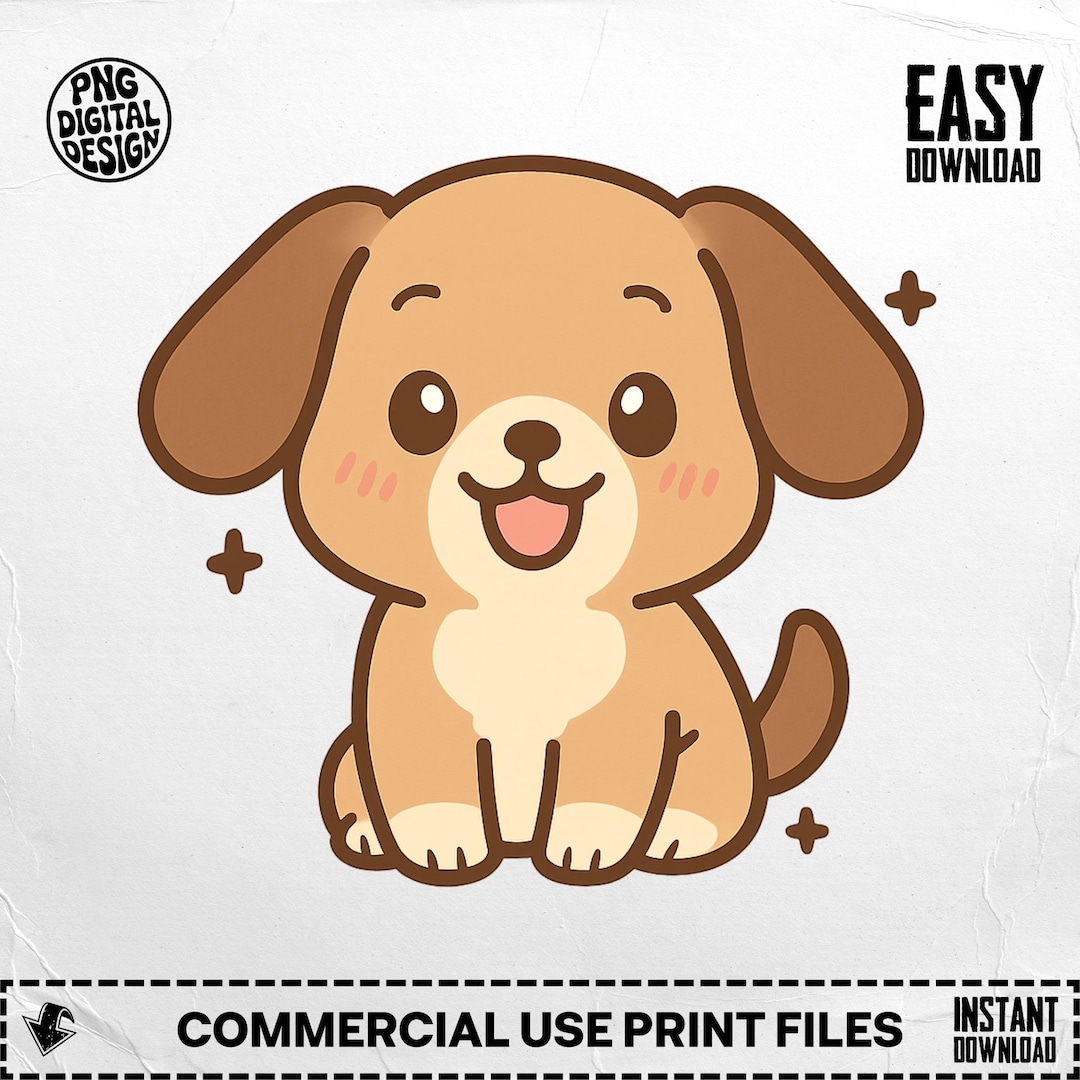 Cute Puppy PNG, Cartoon Dog Clipart, Kawaii Dog Png, Dog Sublimation ...