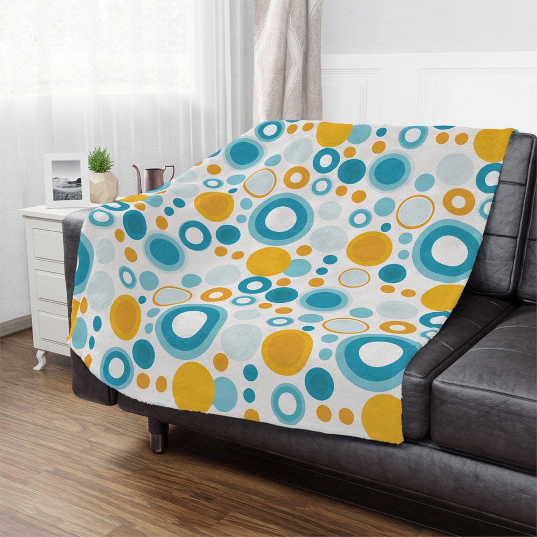 Retro Circles Fluffy, Soft, Minky Blanket, Retro Vintage-inspired ...