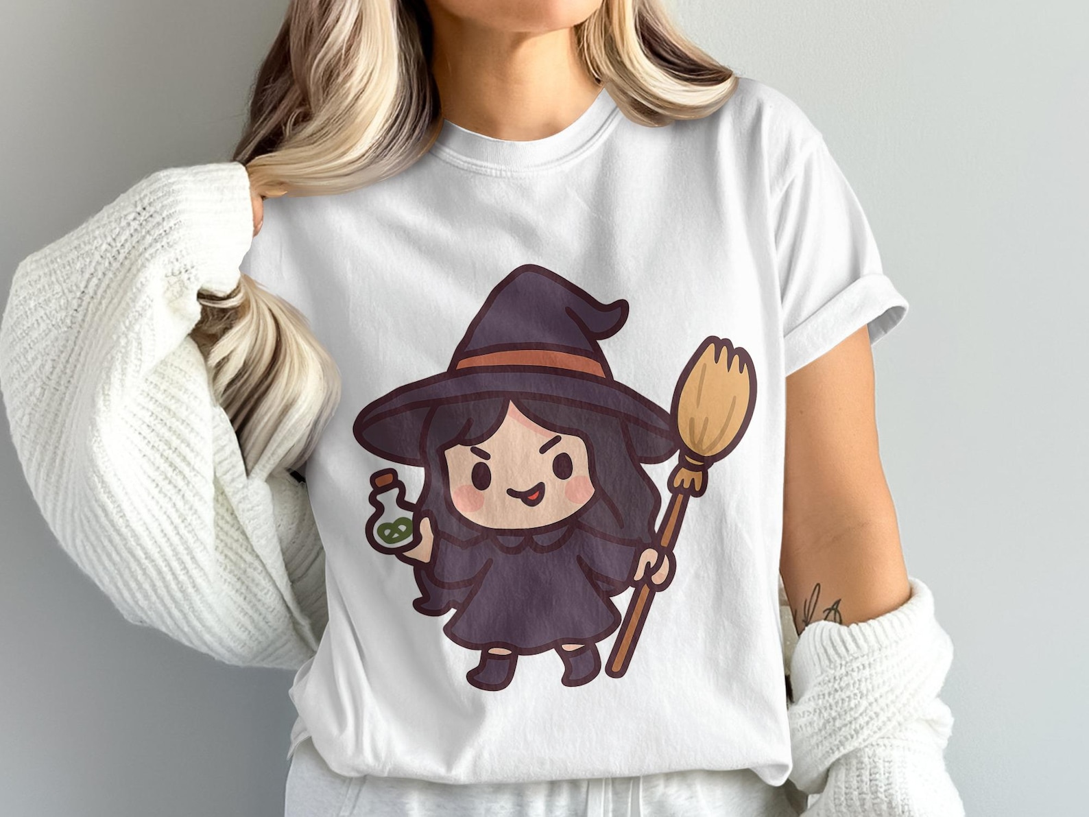 Cute Witch Png, Witch Clipart, Halloween Png, Kawaii Witch Png, Broom ...