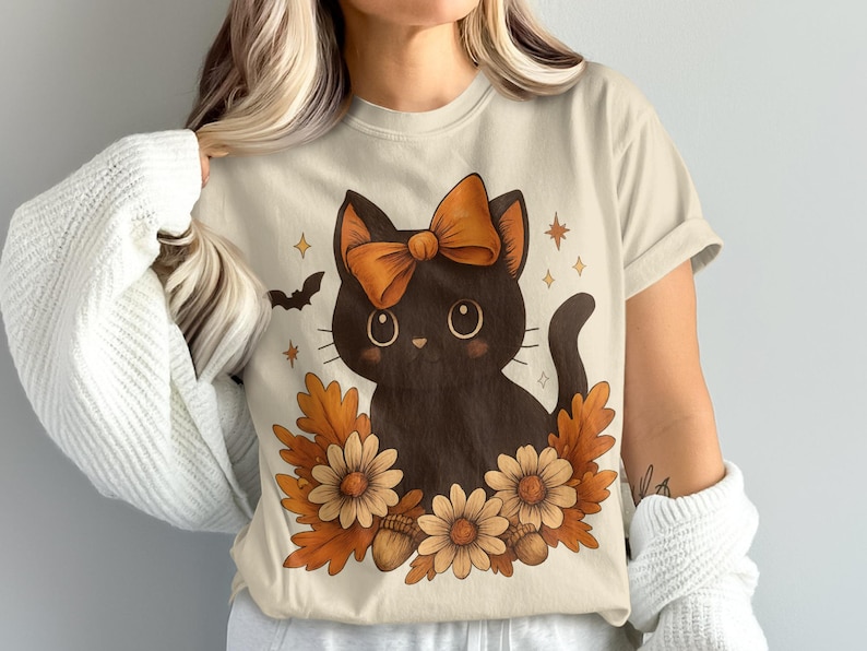Fall Cat PNG, Autumn Kitty Clipart, Cute Cat Png, Halloween Cat Png ...