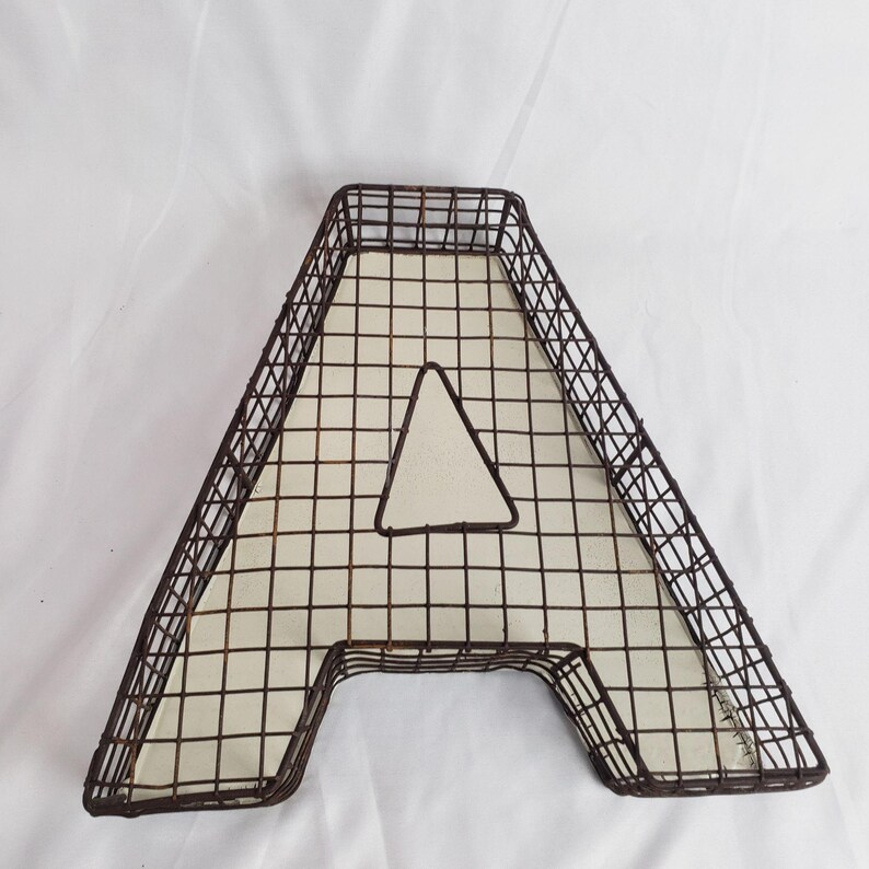 Vintage Metal Wire Letter "a" Wall Decor With Metal Backing - Etsy
