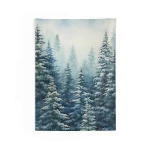 Evergreens Tapestry Blue Spruce Trees Large Wall Art Indoor Nature ...