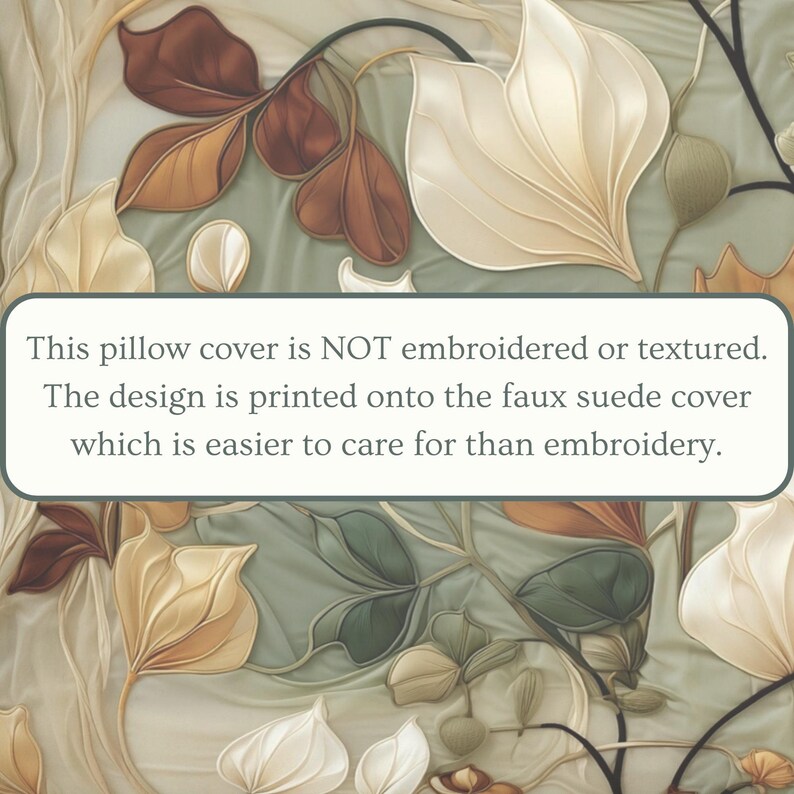 Botanical Fall Pillow Cover: Faux Suede Autumn Floral Throw Pillow - Etsy