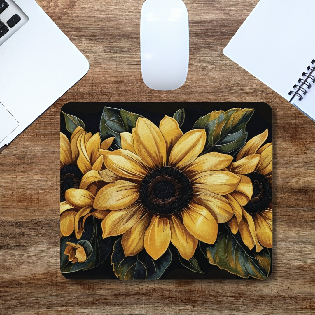 Sunflowers Mouse Pad Rectangle or Circle Mousepad Aesthetic Desk Decor ...