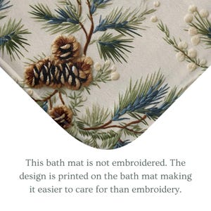 Christmas Bath Mat With Pine Cones Aesthetic Winter Decor Rug Holiday ...