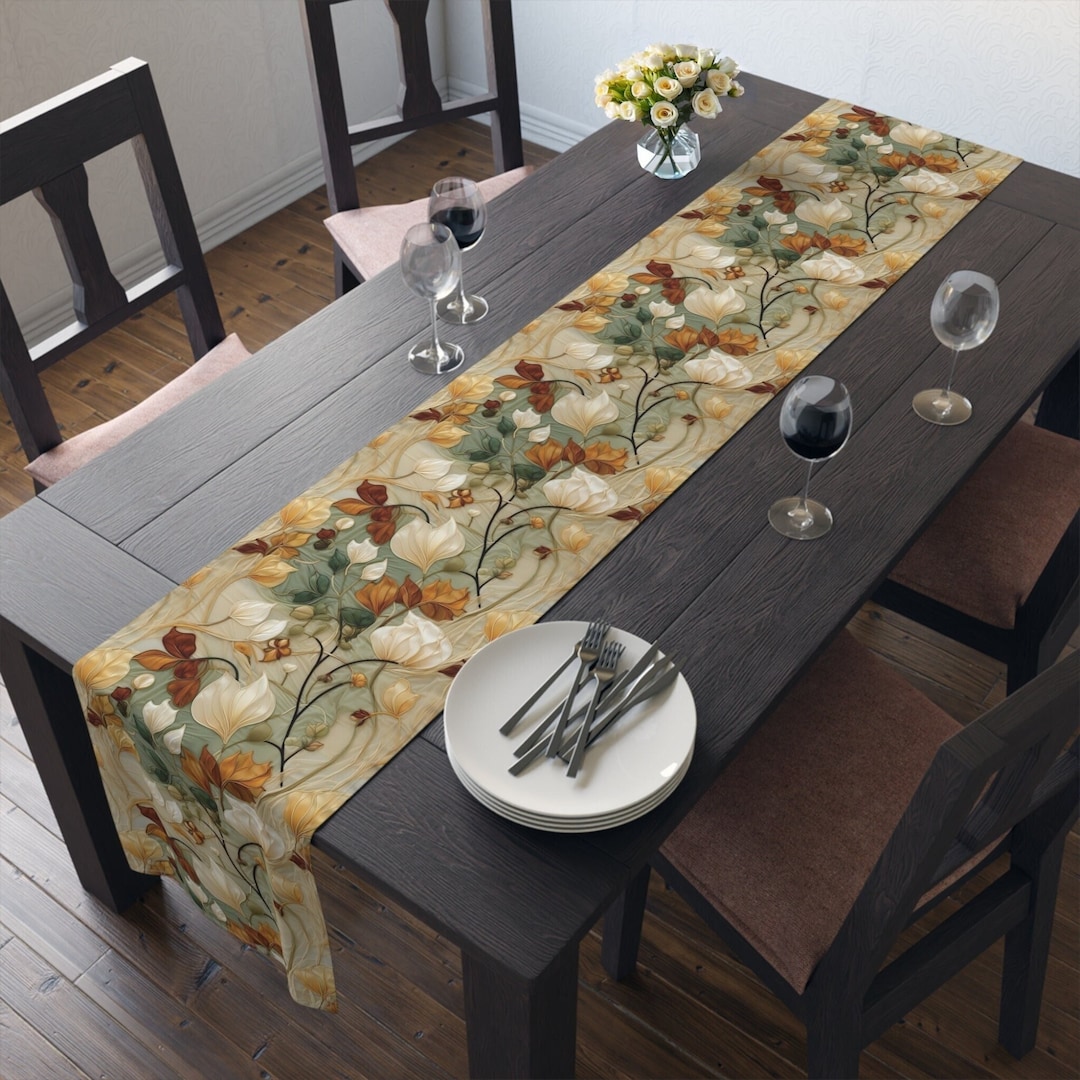 Botanical Table Runner Aesthetic Table Decor Autumn Gift for New Home ...