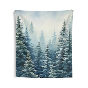 Evergreens Tapestry Blue Spruce Trees Large Wall Art Indoor Nature ...