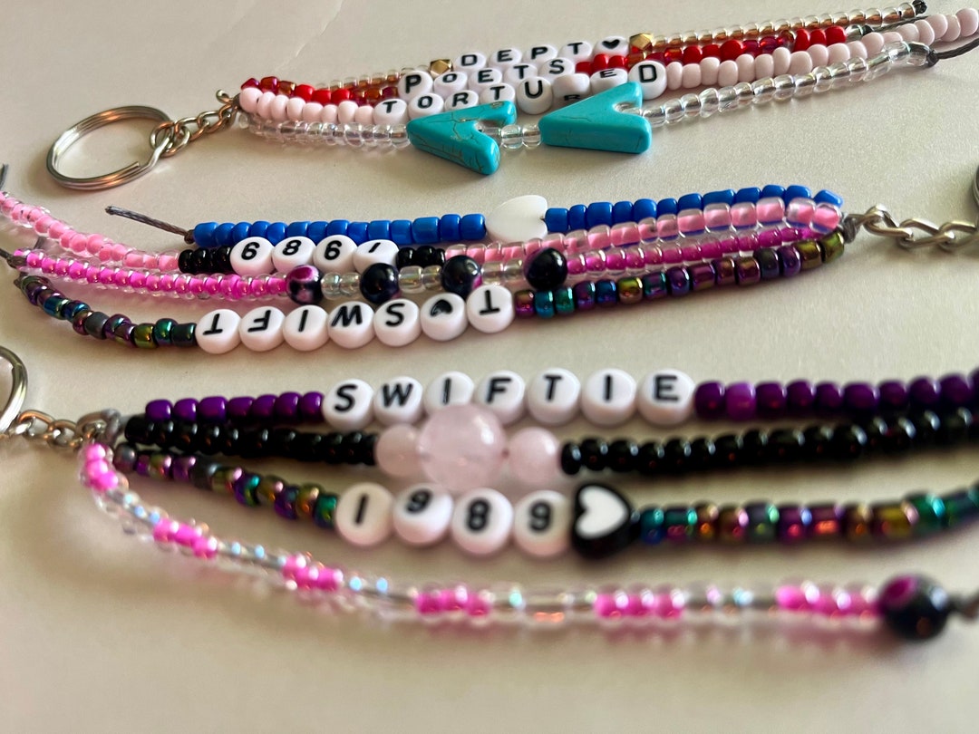 Taylor Swift Beaded Keychain Swiftie New Era Tortured Poets Department ...