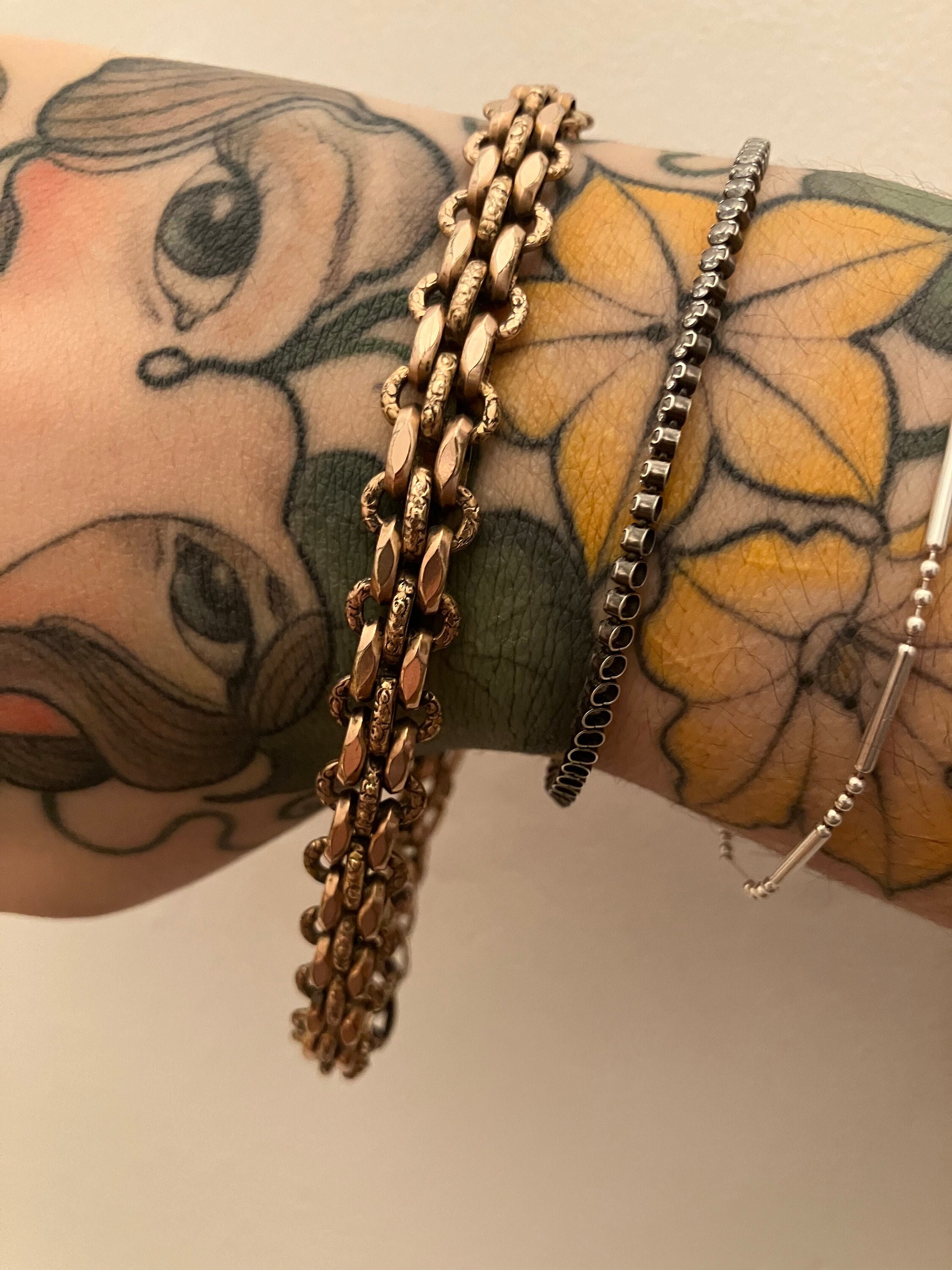 Antique Victorian French MURAT Rolled Gold Fancy Link Bracelet/watch ...