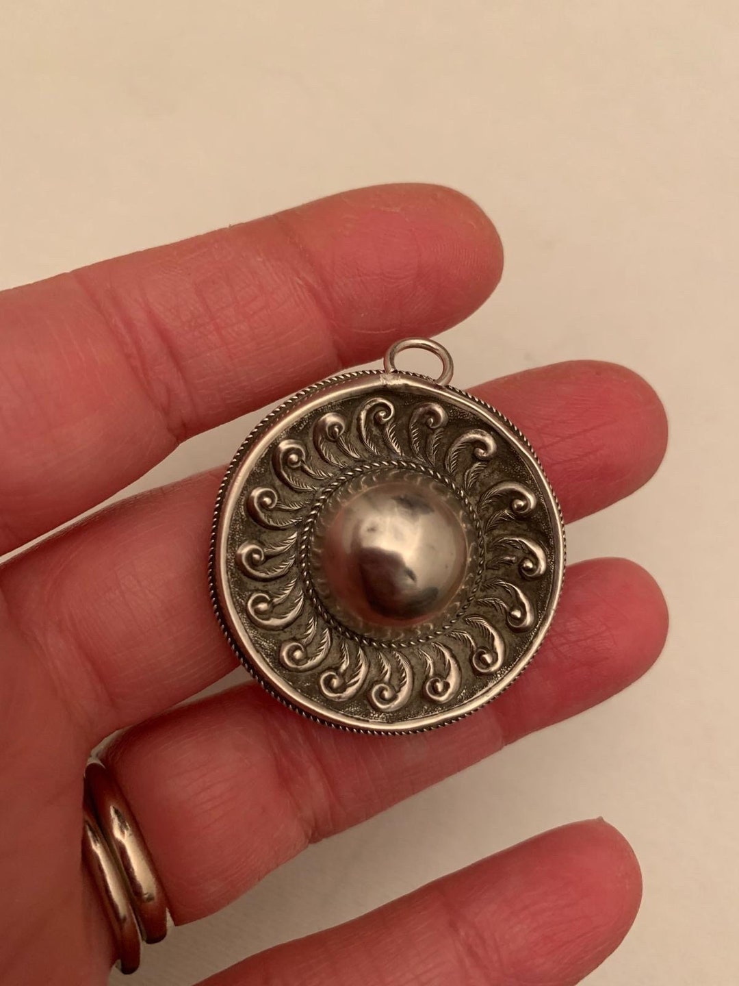 Edwardian Silver Glass Panel Photo Locket Adapted Charm please Read ...