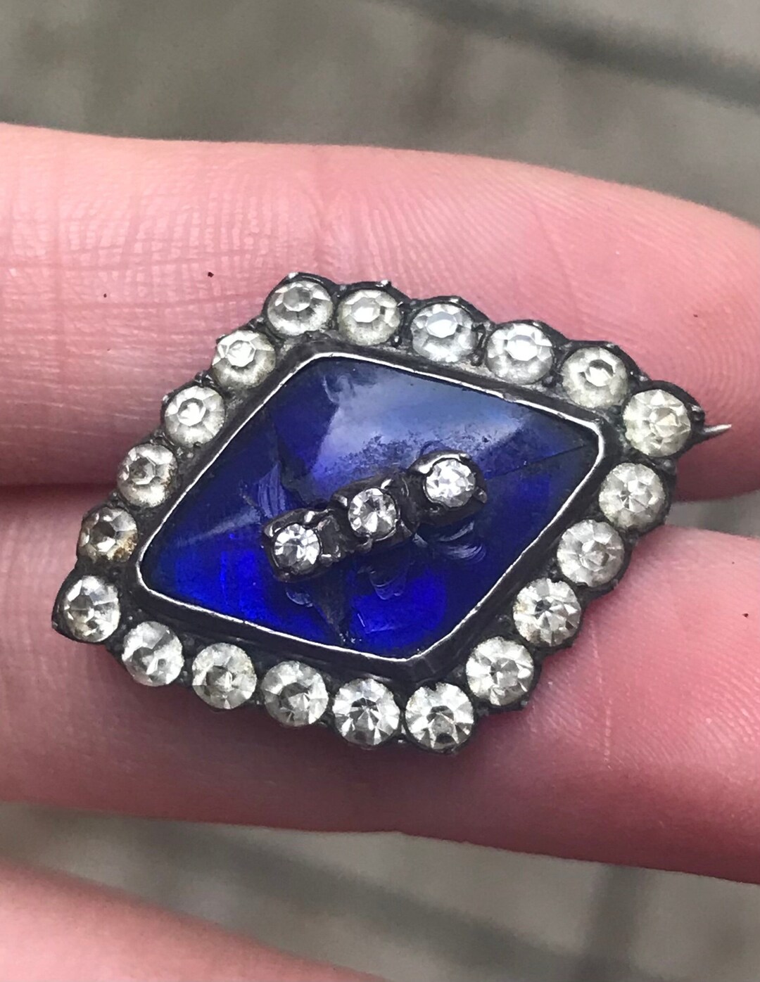 Original Early Victorian Late Georgian 800 Grade Silver and Paste Stone ...