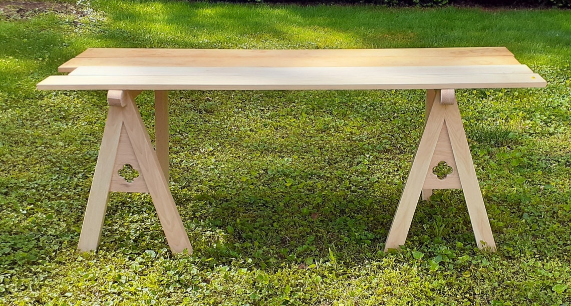 Red Oak - Medieval Style Trestle Table Legs - Etsy