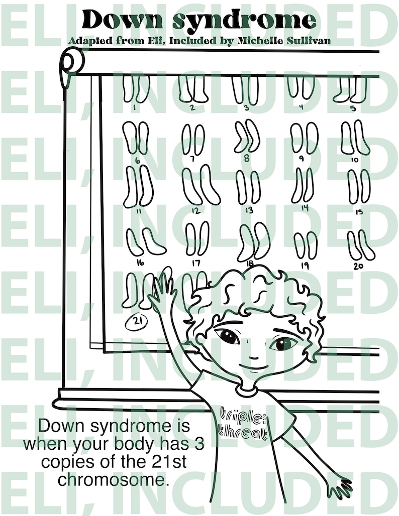 Down Syndrome Coloring Info Pages / Digital Download / DS Printable ...