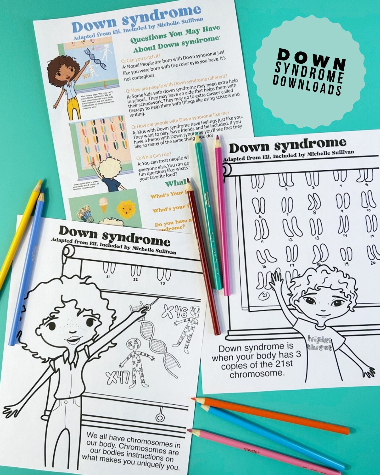 Down Syndrome Coloring + Info Pages / Digital Download / DS Printable ...