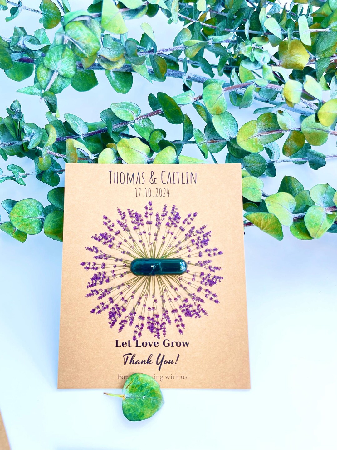 Personalized Seed Capsule Seed Card Thank You Favors Plantable Favor ...