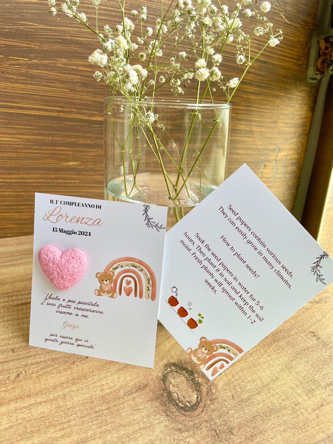 Personalized Seed Card Thank You Favors, With Plantable Seed Paper ...