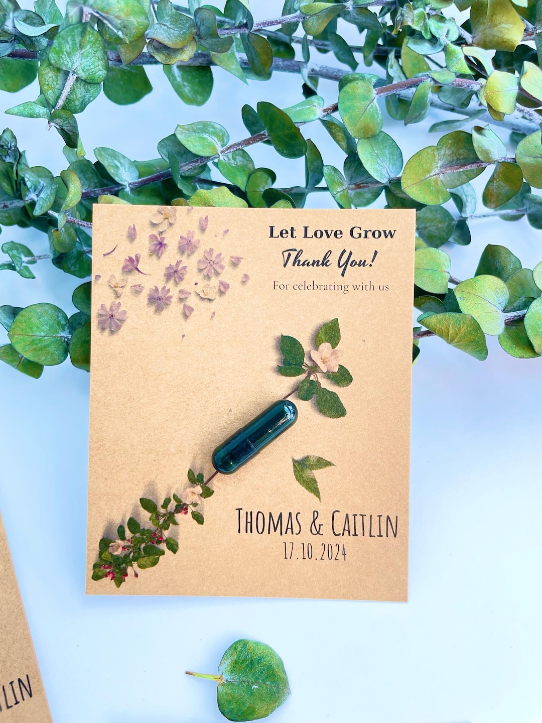 Personalized Seed Capsule Seed Card Thank You Favors Plantable Favor ... Personalized Seed Capsule Seed Card Thank You Favors Plantable Favor ...