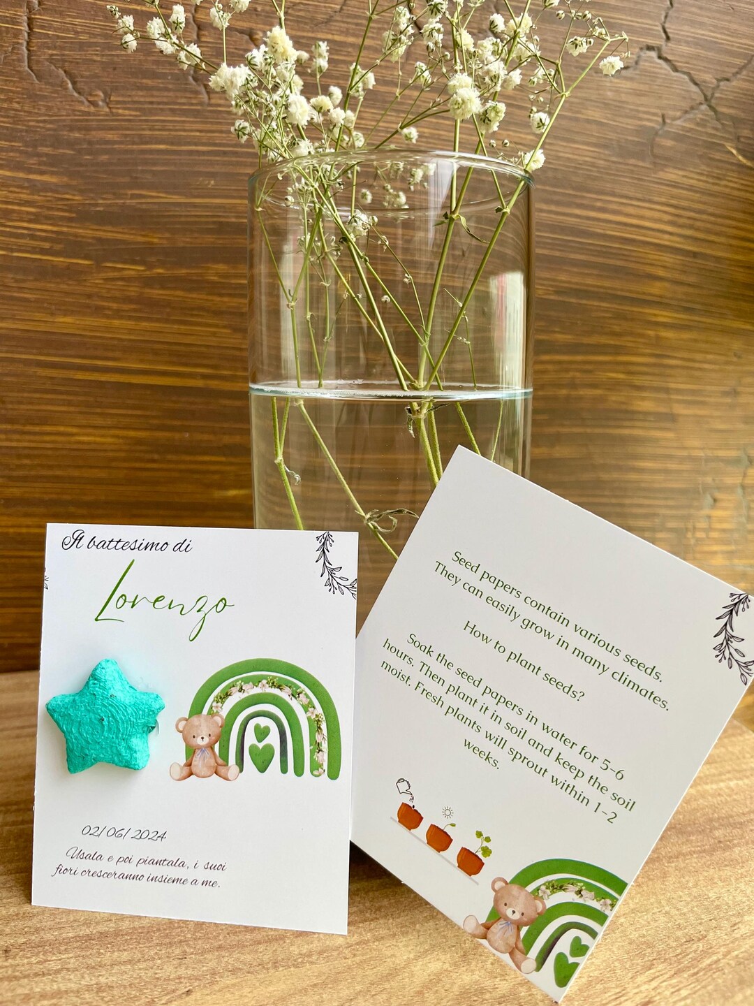 Personalized Seed Paper Favors: Eco-friendly Thank You Cards - Etsy