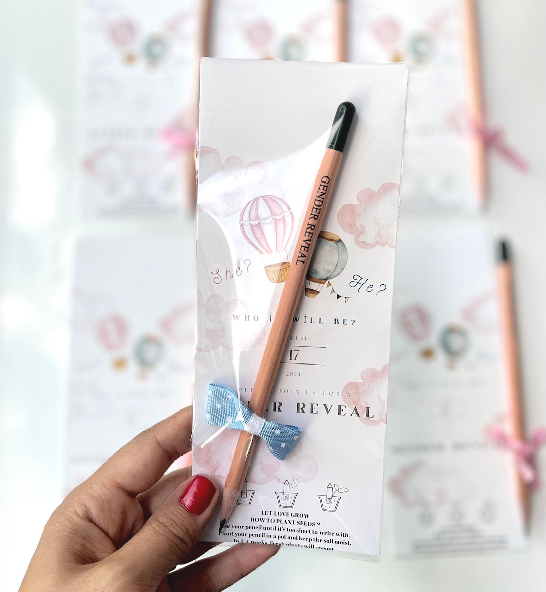 Plantable Gender Reveal Pencil Favors - Eco-friendly Baby Shower Gifts ...