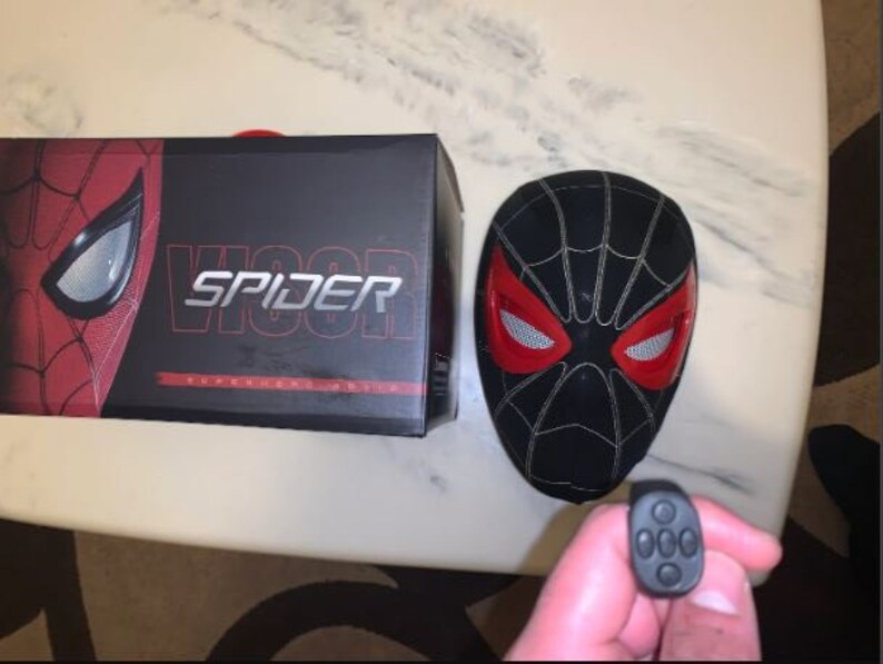 Miles Morales Mask,spiderman Blinking Eyes,moving Eyes Mask,spiderman ...