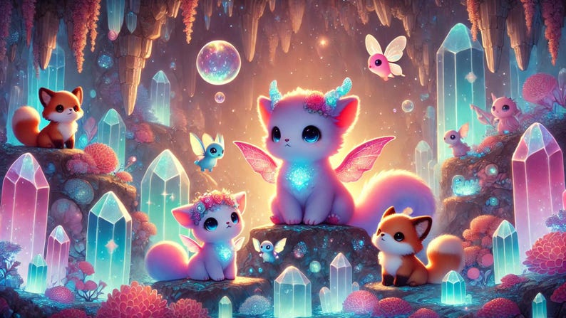 Cute Fantasy Friends Desktop Wallpapers – Adorable Digital Art ...