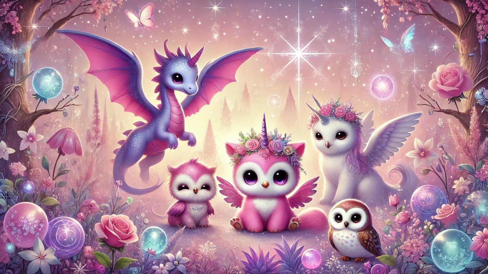 Cute Fantasy Friends Desktop Wallpapers – Adorable Digital Art ...