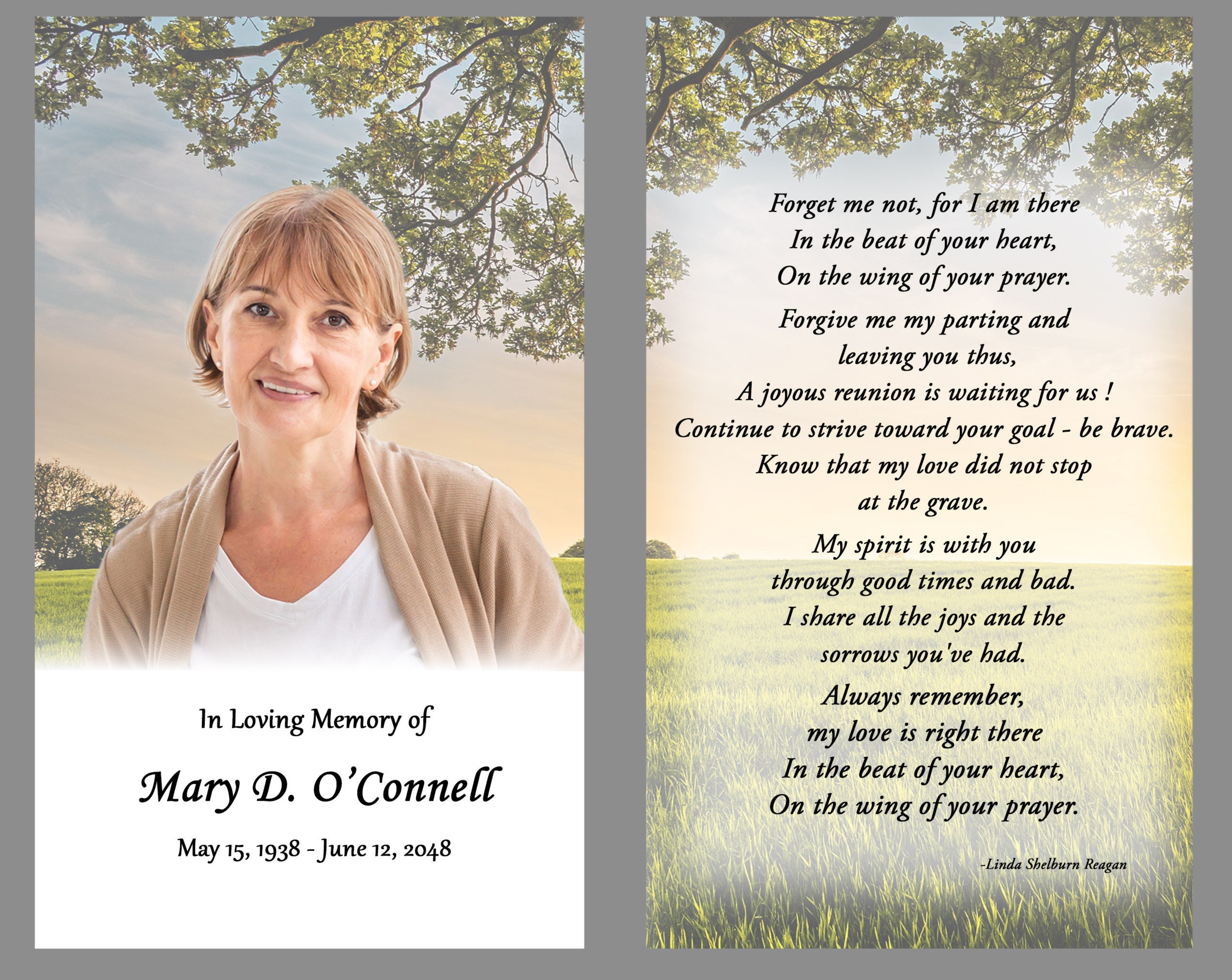Custom Memorial Cards Laminated - Etsy