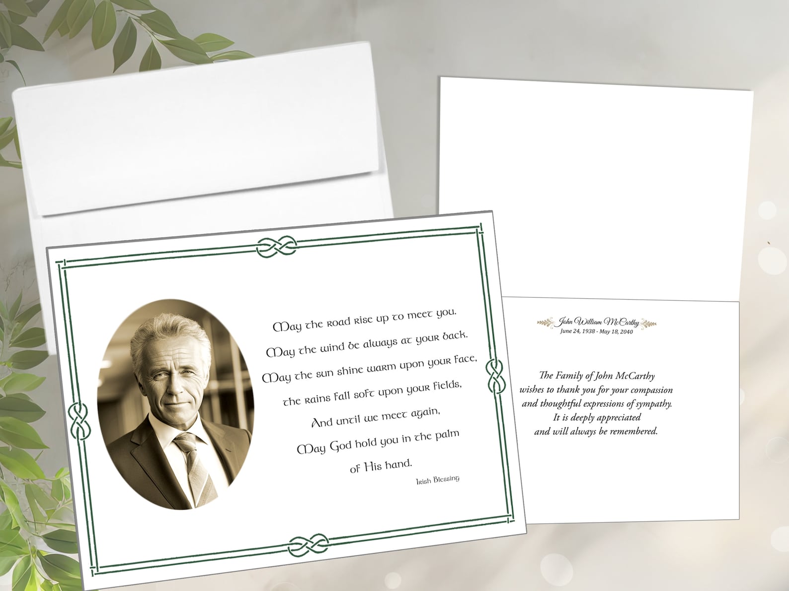Funeral Thank You Notes Sympathy Acknowledgement Cards Celtic Knot ...