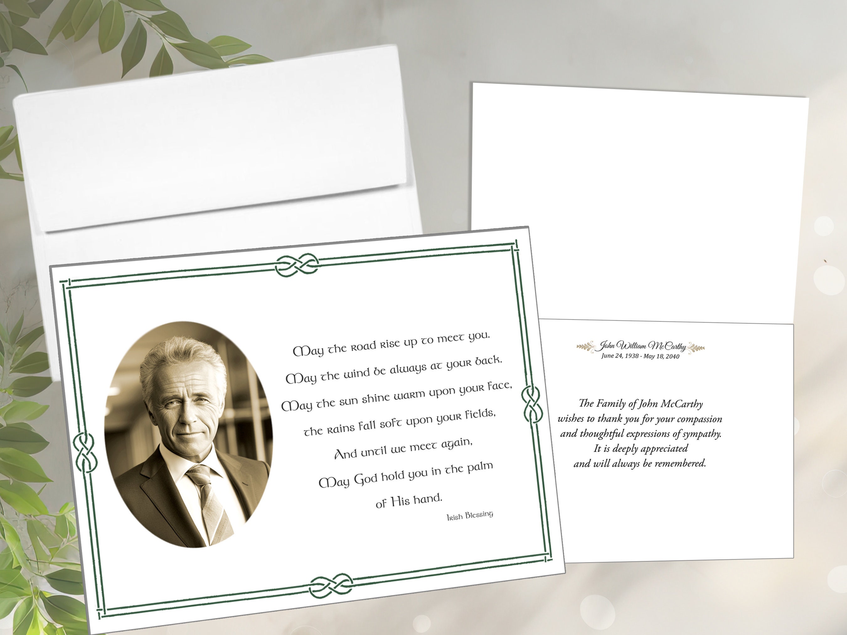 Funeral Thank You Notes Sympathy Acknowledgement Cards Celtic Knot ...